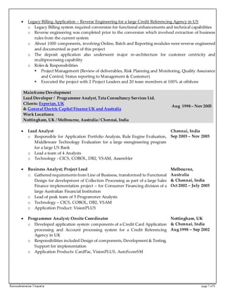 Ramasubramanian Tirupattur | DOCX | Databases | Computer Software and Applications