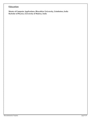 Ramasubramanian Tirupattur | DOCX | Databases | Computer Software and Applications