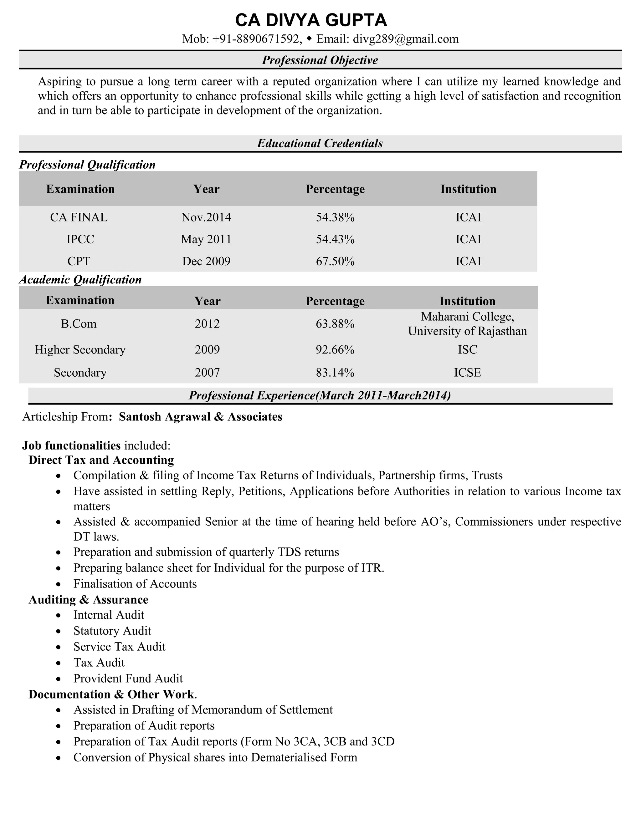 CV divya gupta | DOC