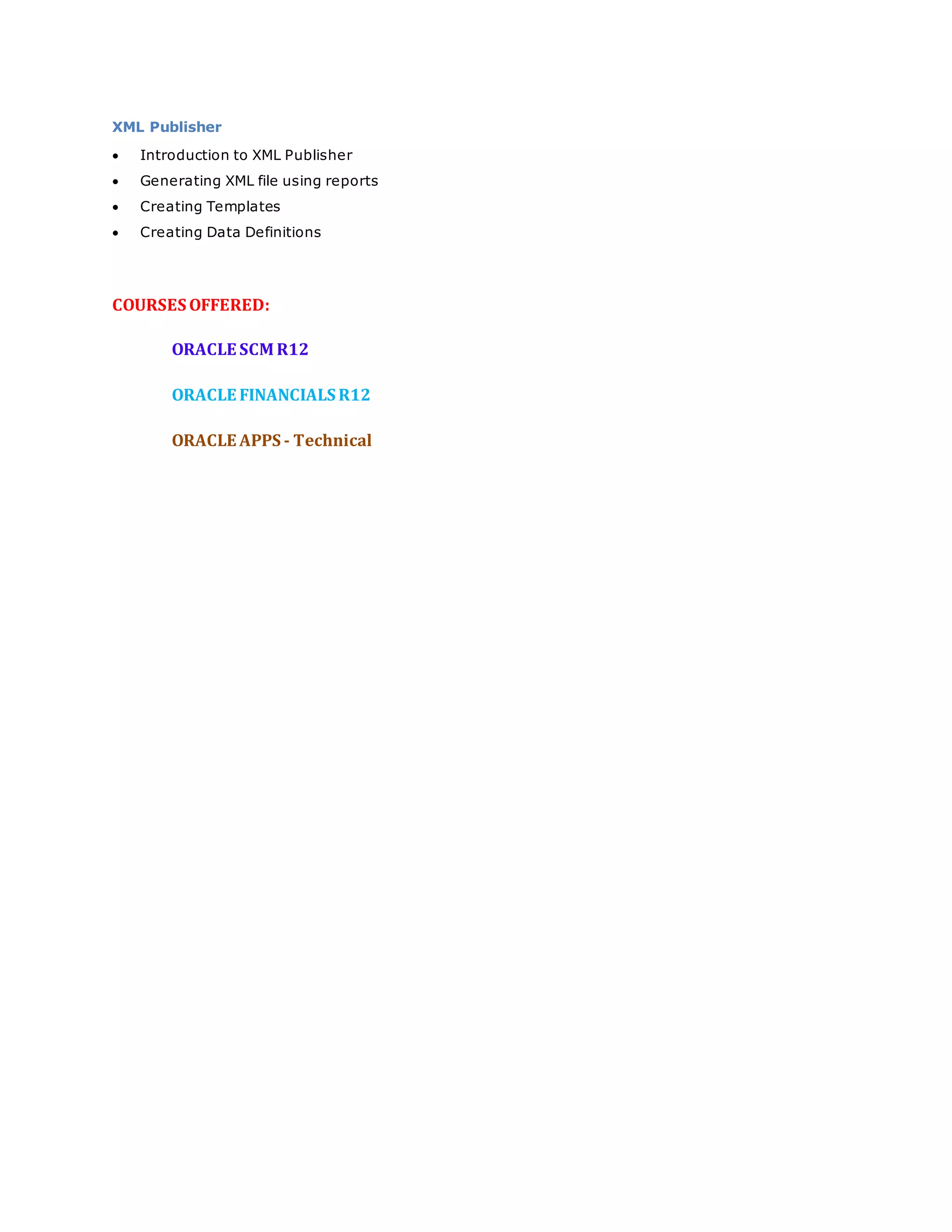 Oracle Apps Technical Syllabus | PDF