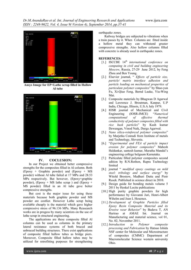 Finite Element Analysis Of Epoxy-Graphite Powder, Epoxy-Ms Powder ...