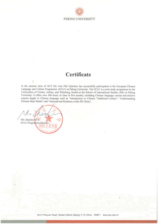 Certificate Peking University (English) | PDF