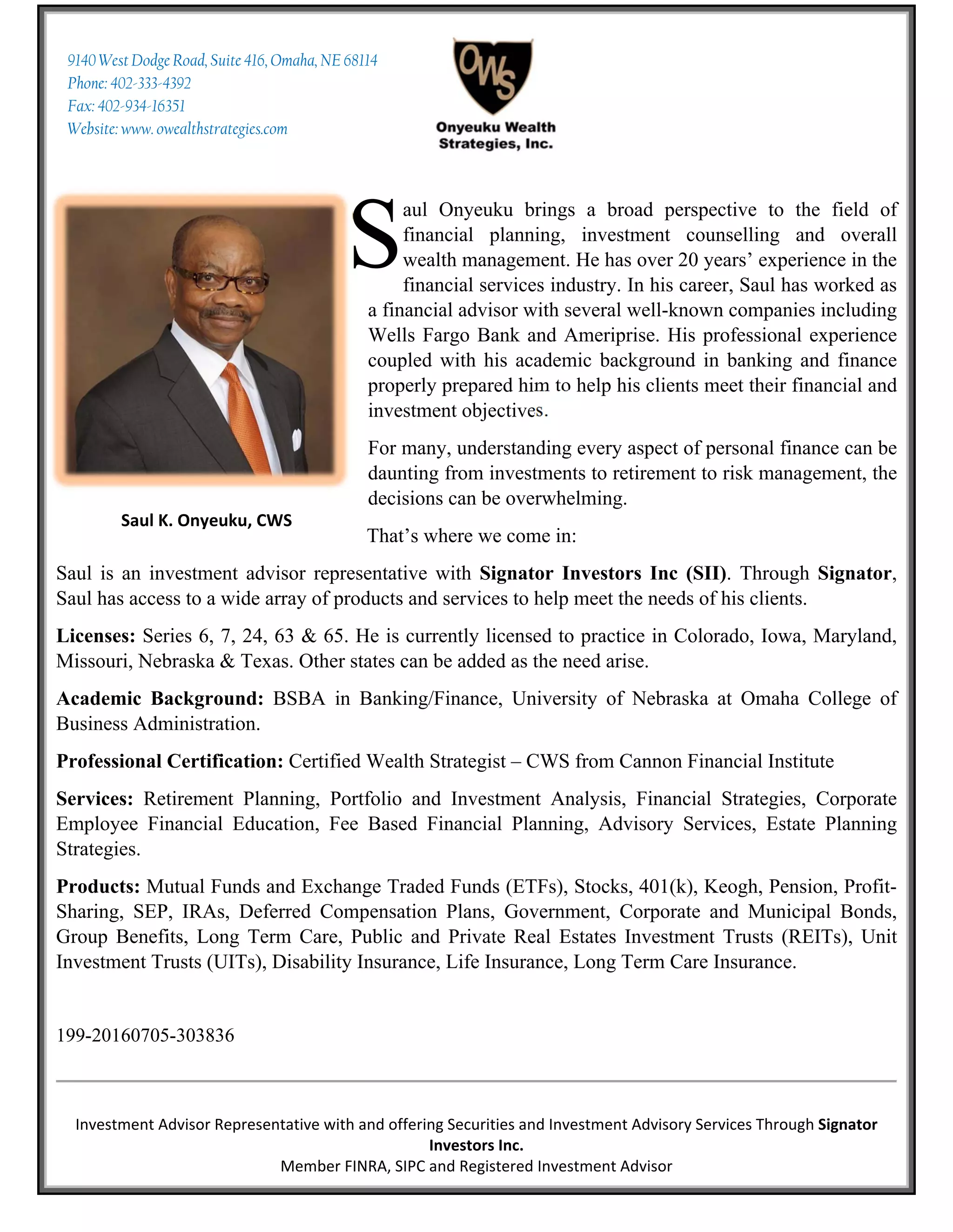 Saul profile | PDF