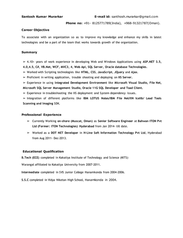 santosh_resume | PDF