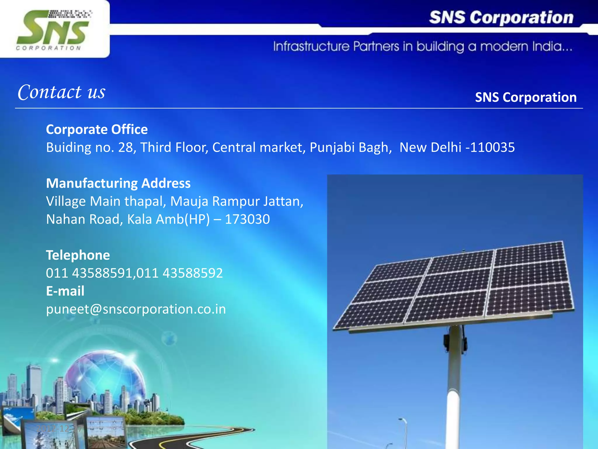 Company Profile- SNS CORPORATION | PPTX