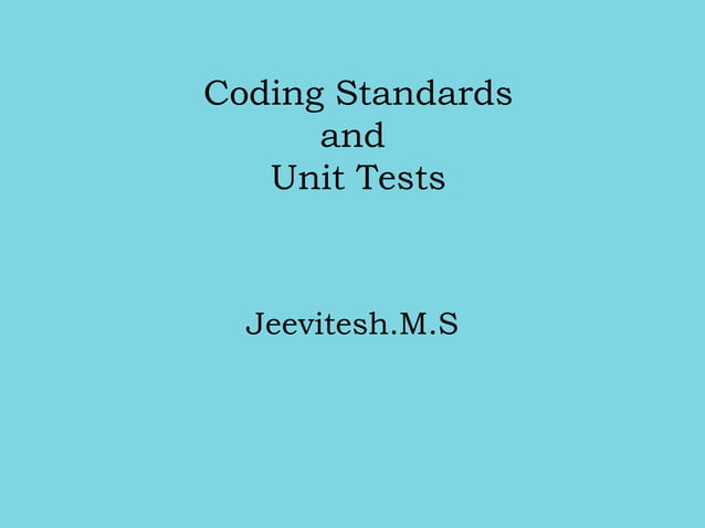 Coding Standards | PPT