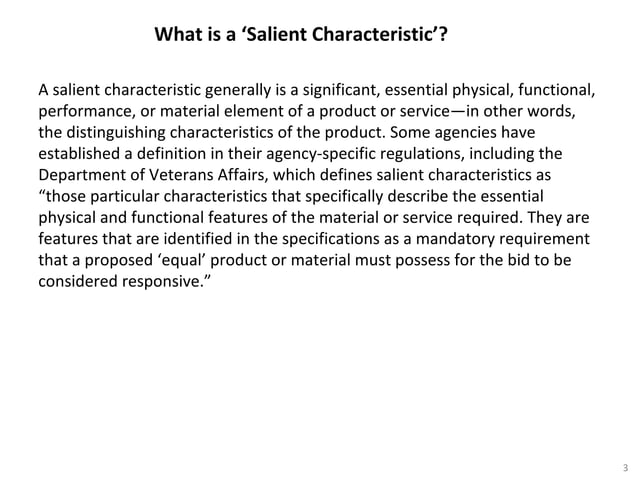 02042016 Salient Characteristics Presentation | PPT | Business ...