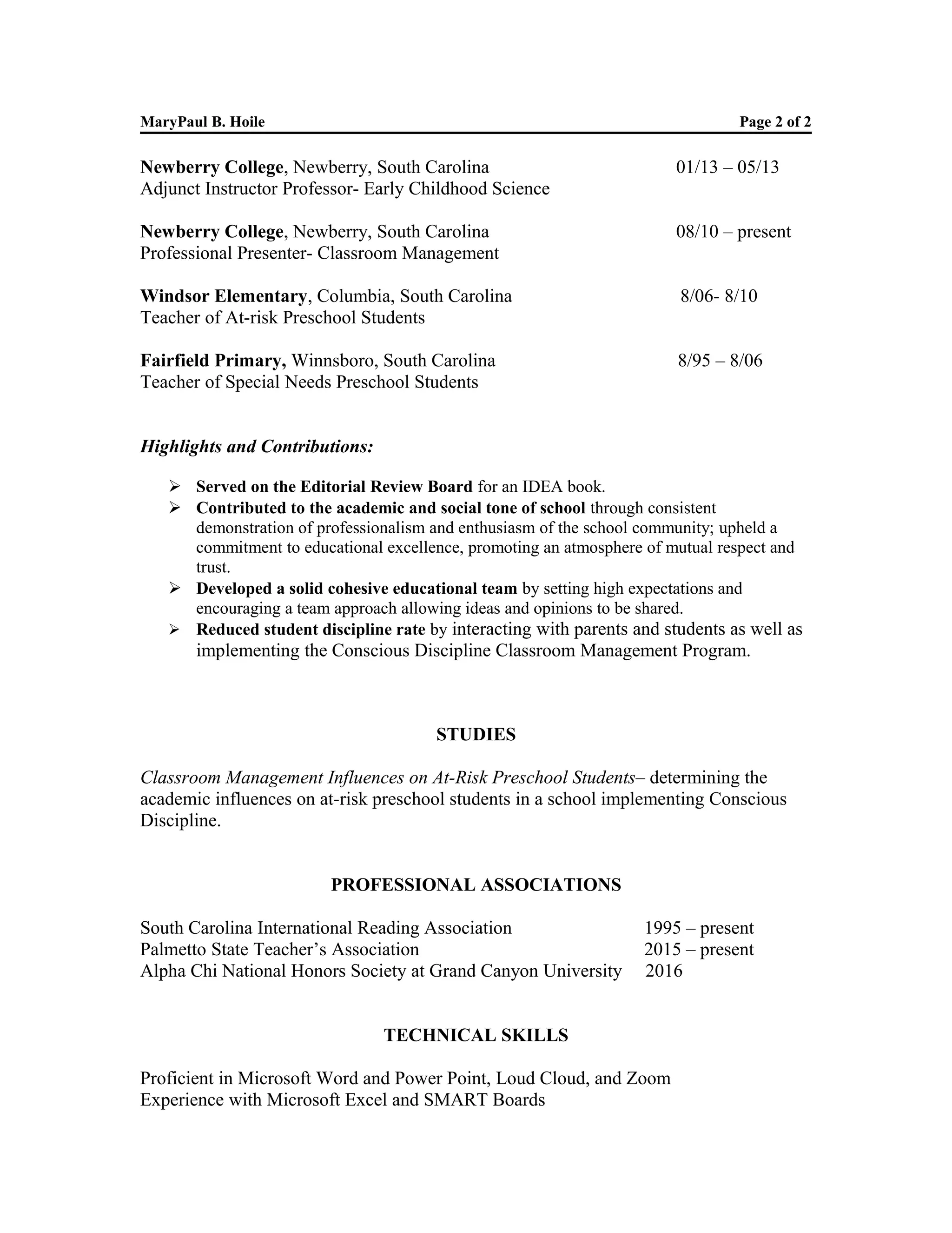 Hoile Curriculum Vitae | DOC