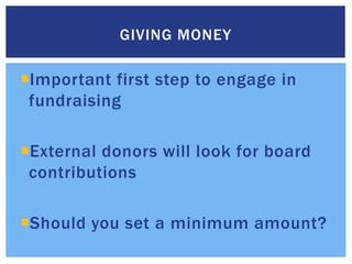 The Fundraising Role of a Non-Profit Board | PPTX