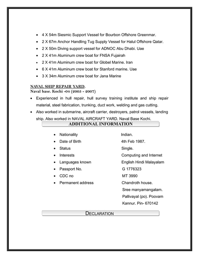 Piping foreman resume Binoy tc | DOC | Scuba Diving | Extreme Sports