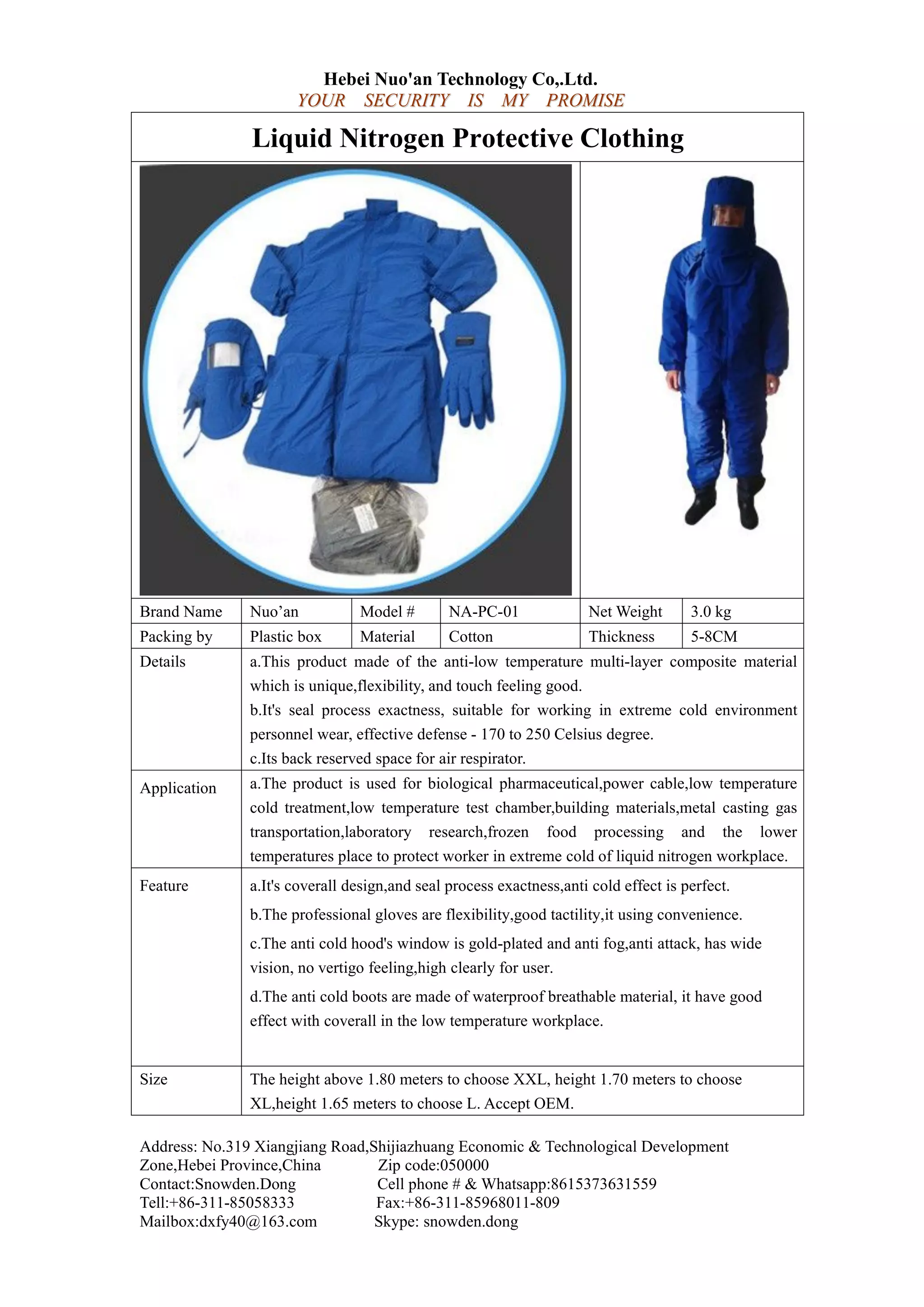Liquid Nitrogen Protective Clothing Pdf
