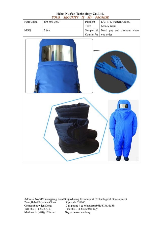 Liquid Nitrogen Protective Clothing | PDF