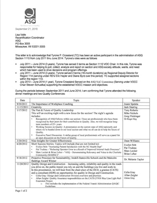 CQA letter #2 2014 - ASQ | PDF