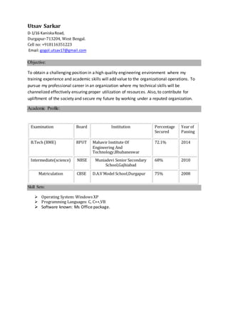 UTSAV -RESUME | DOCX