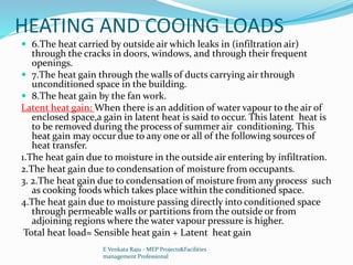 AIR CONDITIONING LOAD CALCULATIONS PRESENTATIONS by EVRAJU | PPSX