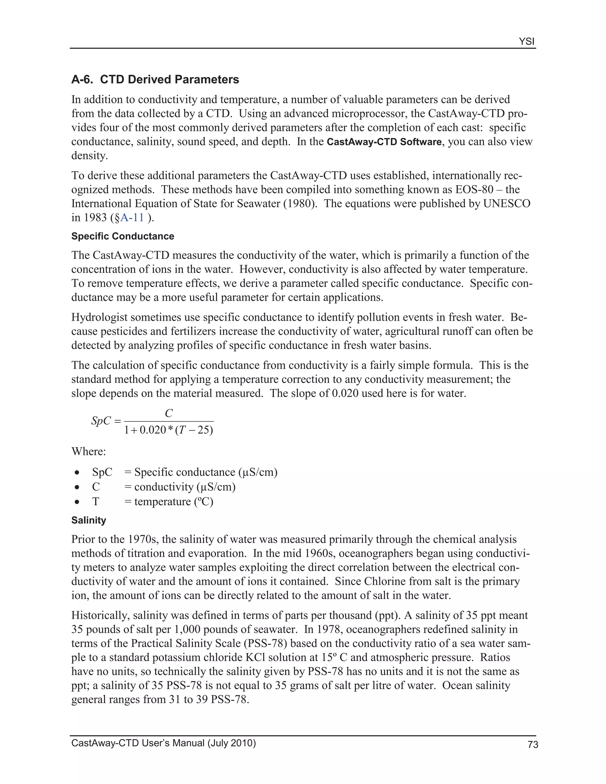 ysi-castaway-ctd-principles-of-operation | PDF