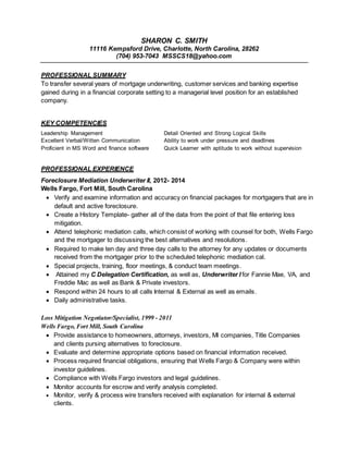 Resume of Sharon Smith - Final Jan2016 1 | DOCX