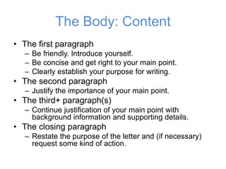 E4 business letter | PPT