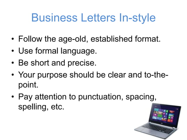 E4 business letter | PPT