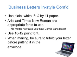 E4 business letter | PPT