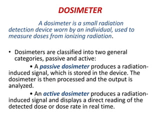 RADIATION DOSIMETRY | PPT