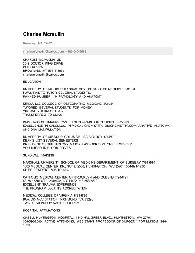 CHARLIE CV | DOCX | Healthcare Industry | Industries