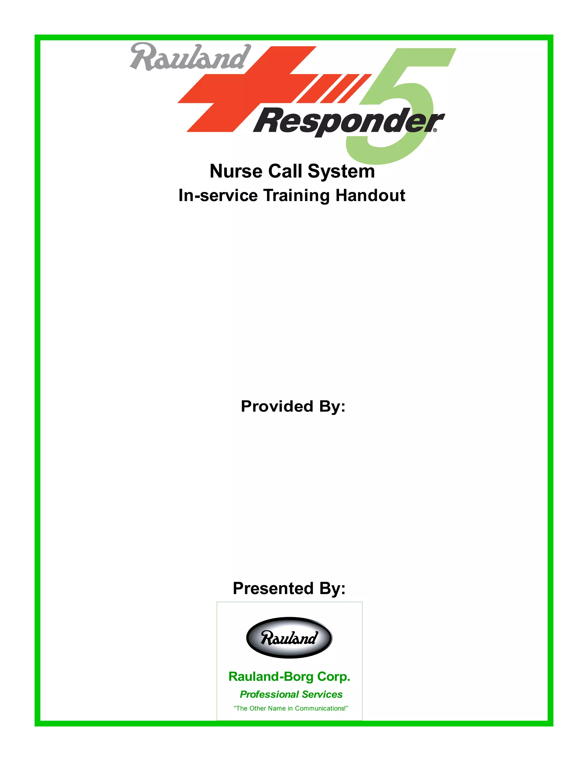 Responder 5 Complete Training Handout | PDF