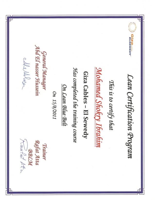 Lean manufacturing blue belt certification | PDF
