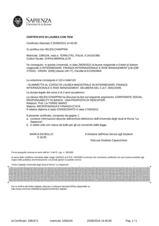 certificato laurea magistrale | PDF