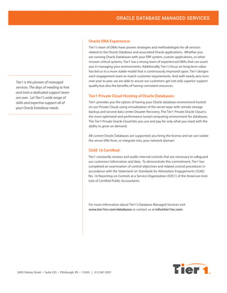 Tier1 Oracle Database Managed Services | PDF