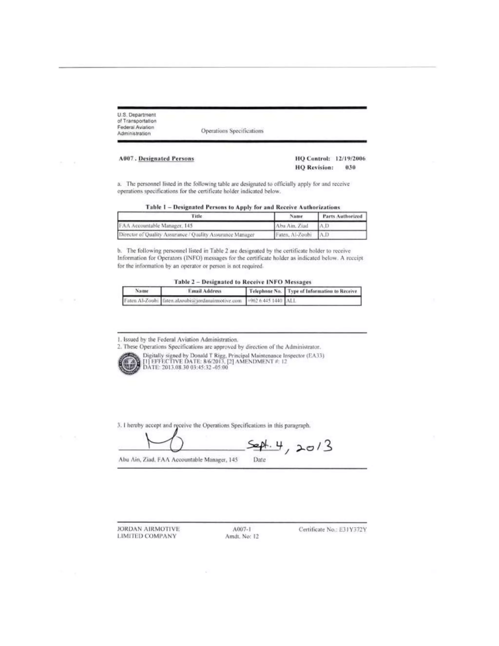 FAA designated Person | DOCX
