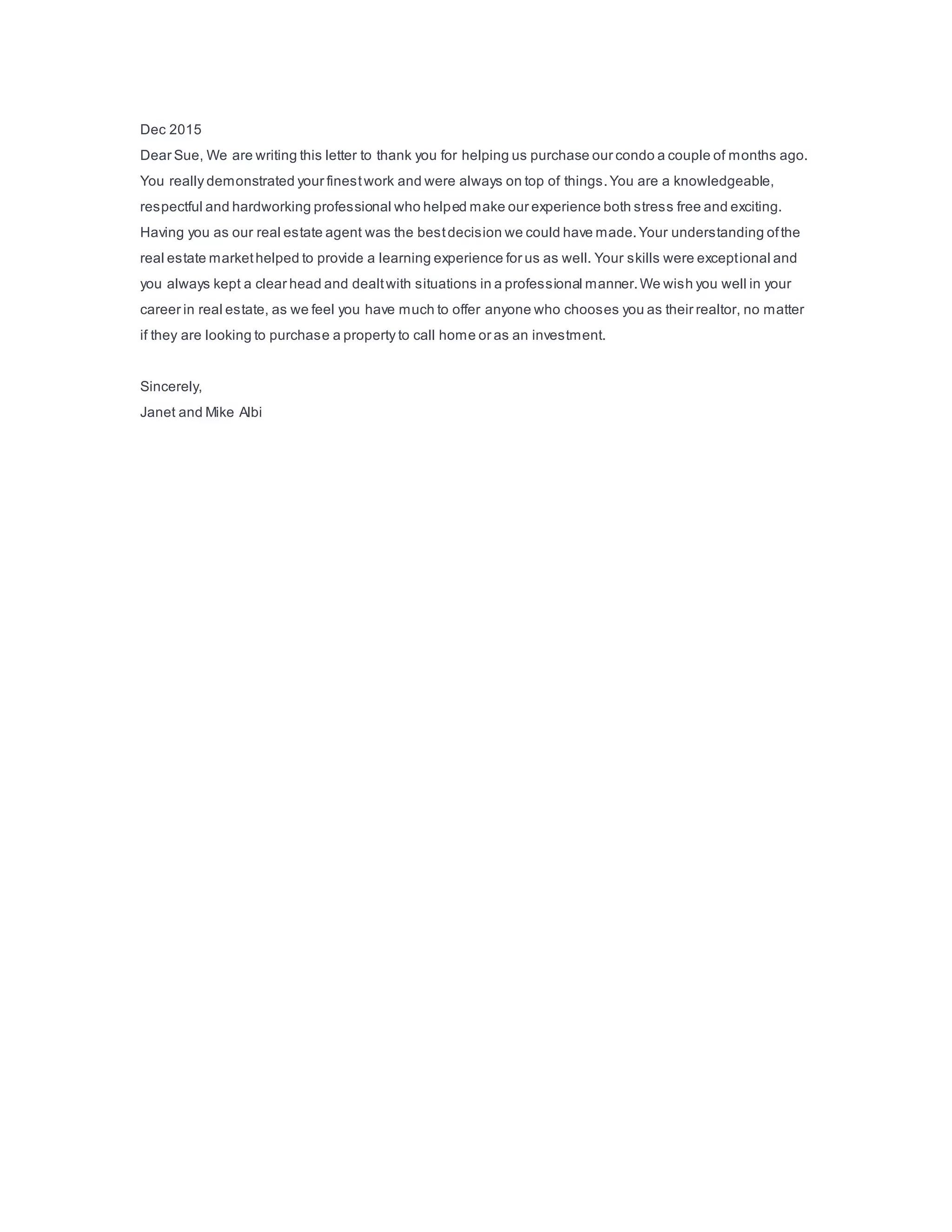 Janet and Mike Albi TESTIMONIAL DEC 2015 | DOCX