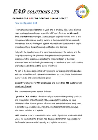 E4D company profile | PDF