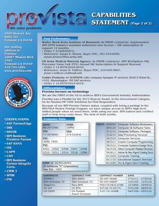 Provista STANDARD Capabilities Statement REVISED | PDF
