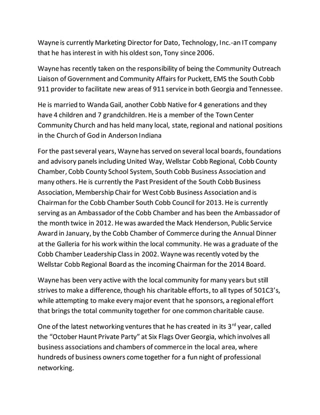 BIO.docx Wayne Dodd | PDF