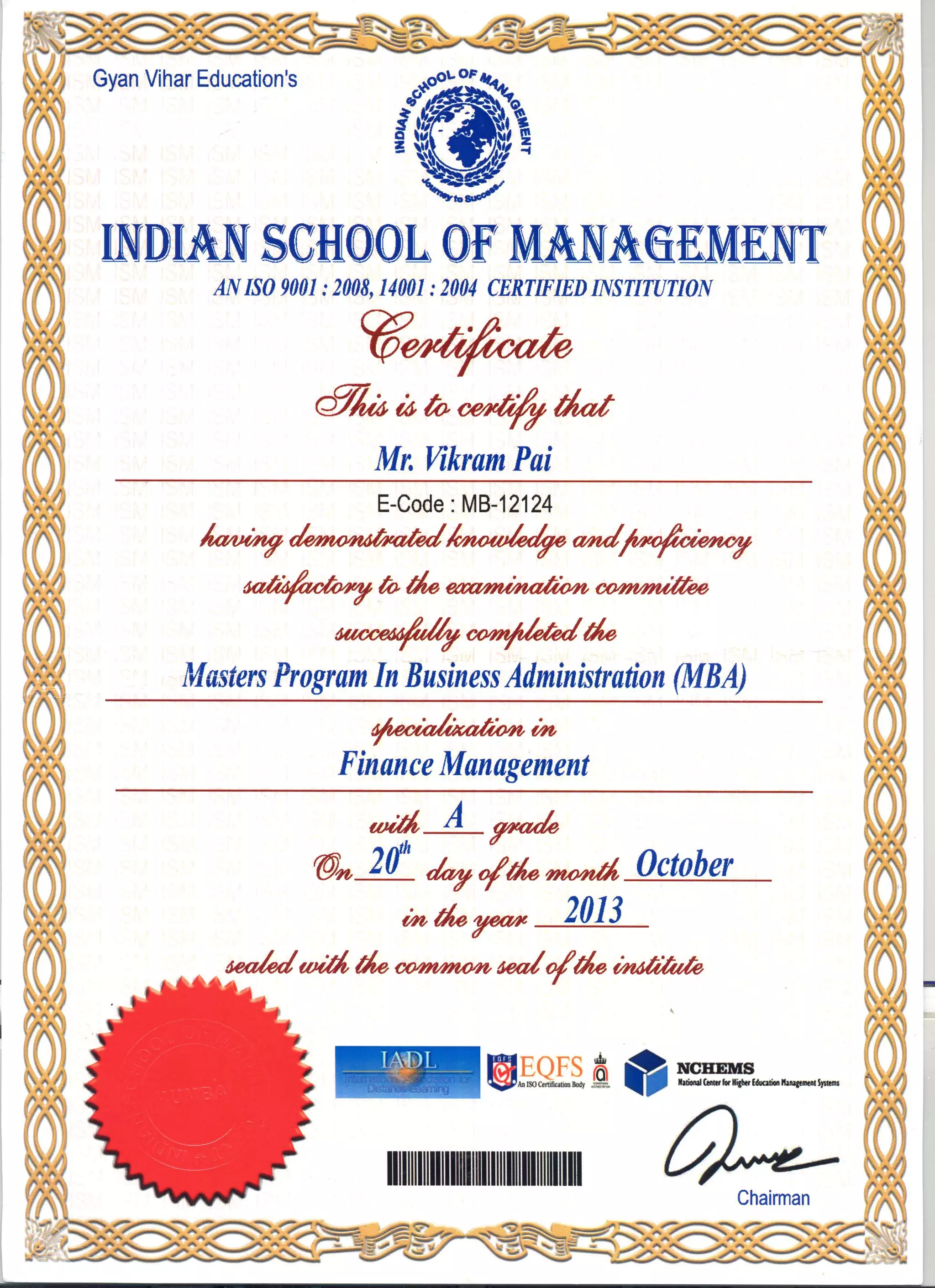 MBA Certificate | PDF