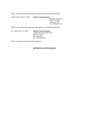 Resume Rod full 2015 | DOC