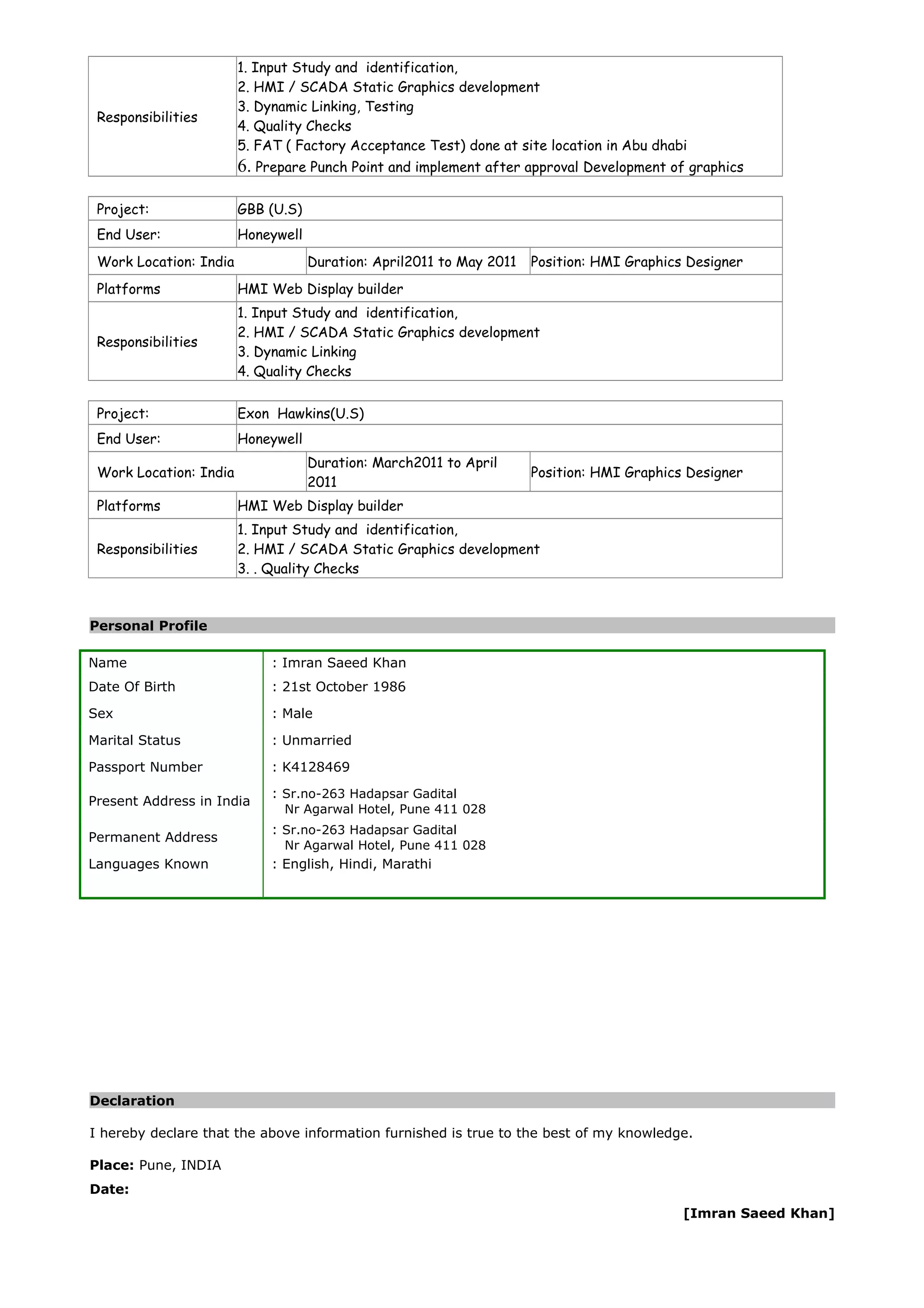 Imran_Khan_CV | DOC | Business | Business and Finance