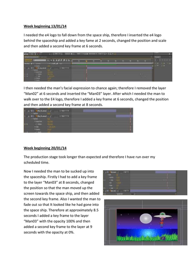 E4 e sting production log | DOCX