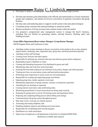 Raine Hospitality Resume | DOC