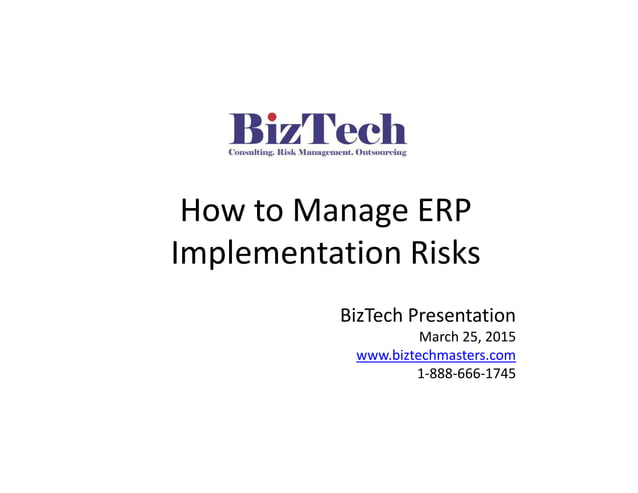 BizTech-How to Manage ERP Implementation Risks | PDF | Small and Medium ...