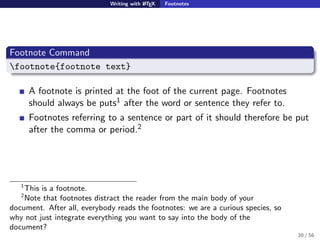 Latex footnote - packkse