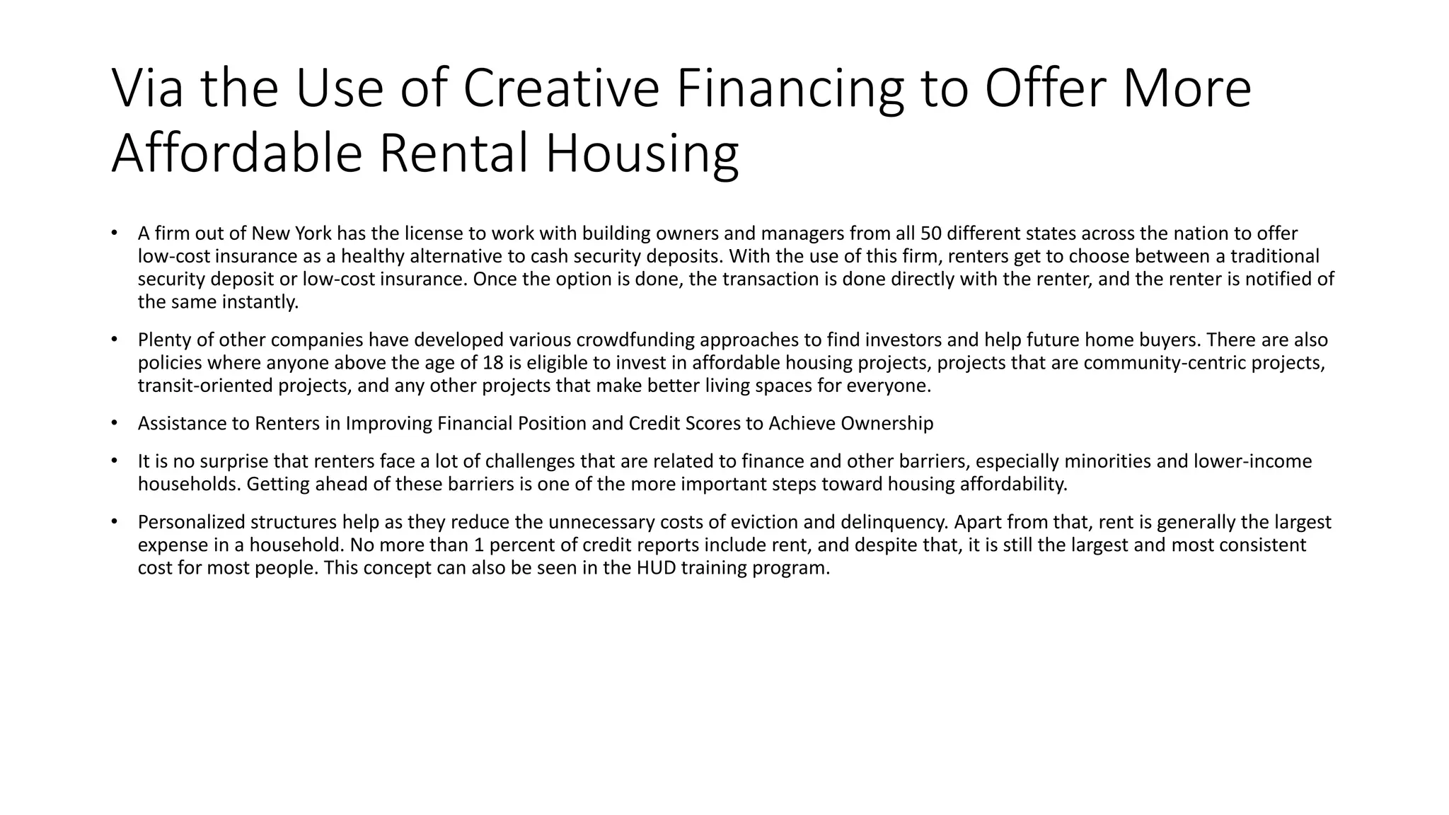 Out of the Box Ideas for Solving Housing Crisis | PPT