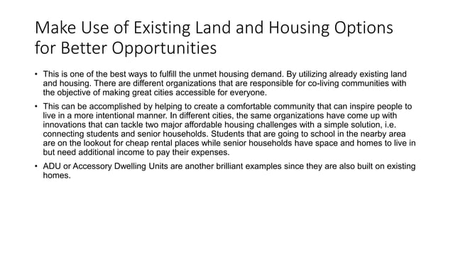 Out of the Box Ideas for Solving Housing Crisis | PPT