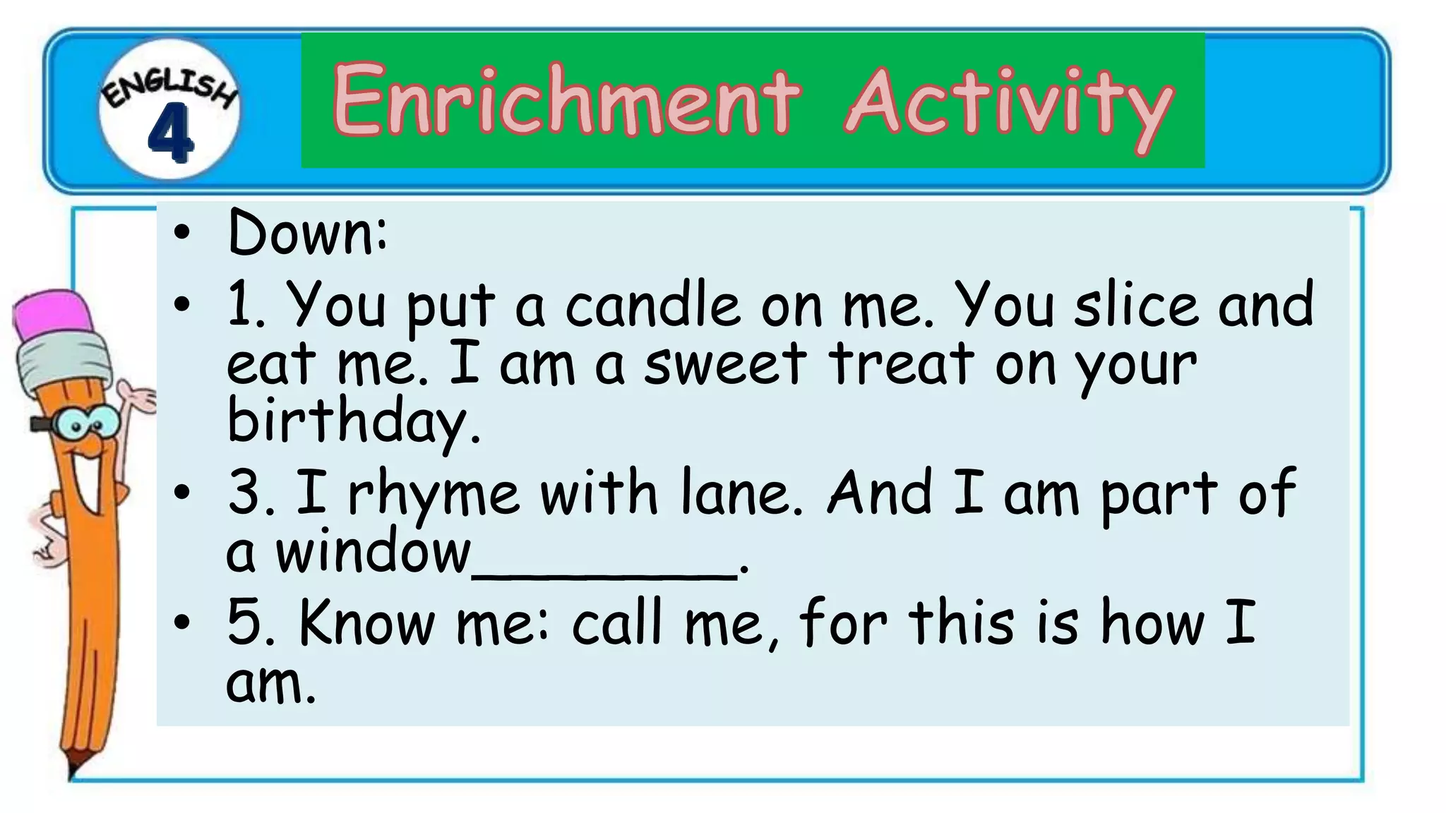 English Grade 4 1st Quarter Week 1 Day 1-5 | PPTX