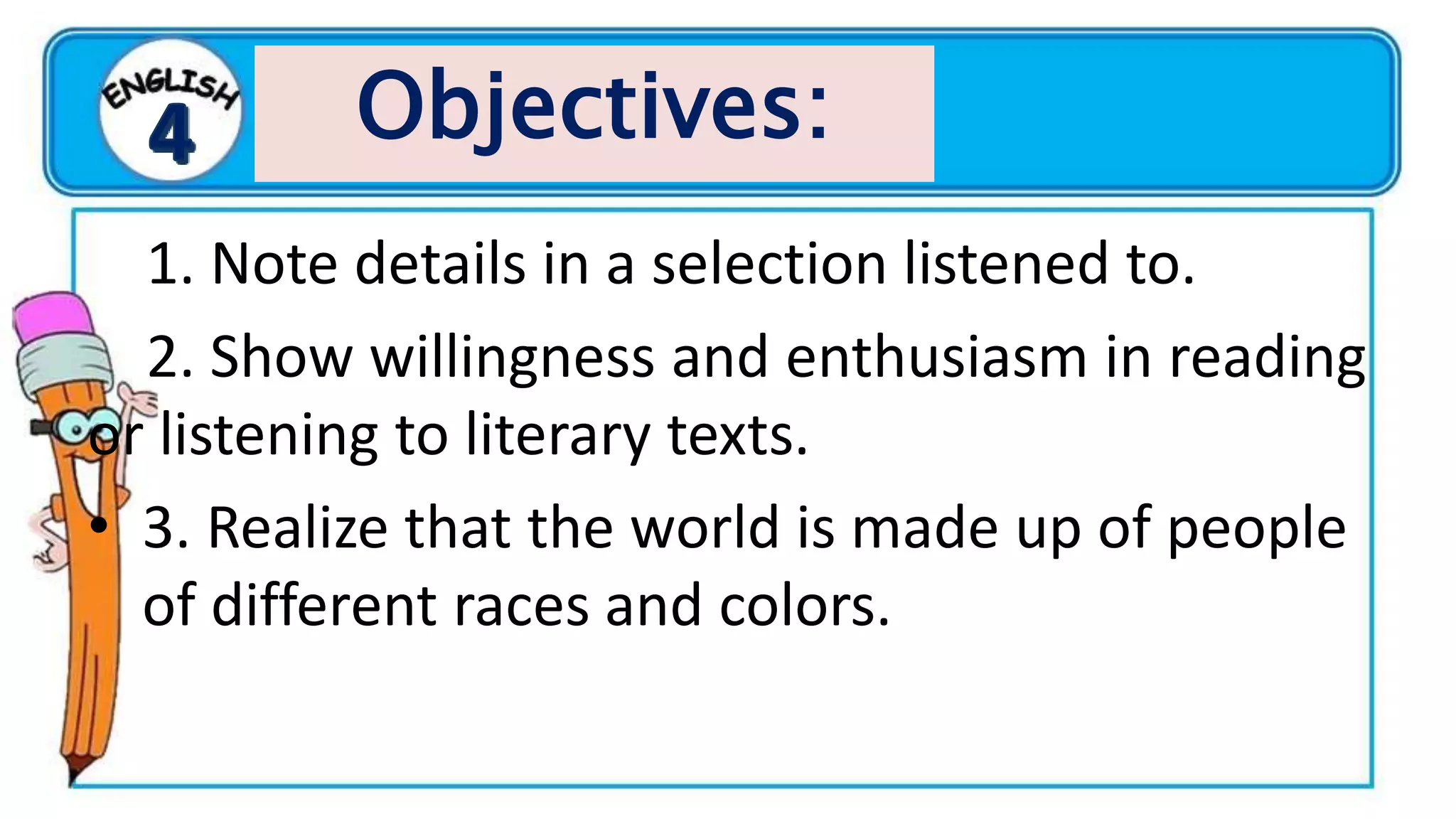 English Grade 4 1st Quarter Week 1 Day 1-5 | PPTX