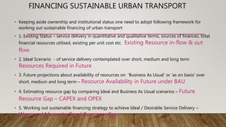 Financing sustainable urban transport | PPT
