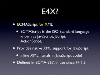 E4X - Primitive XML | PDF | Web Design and HTML | Internet