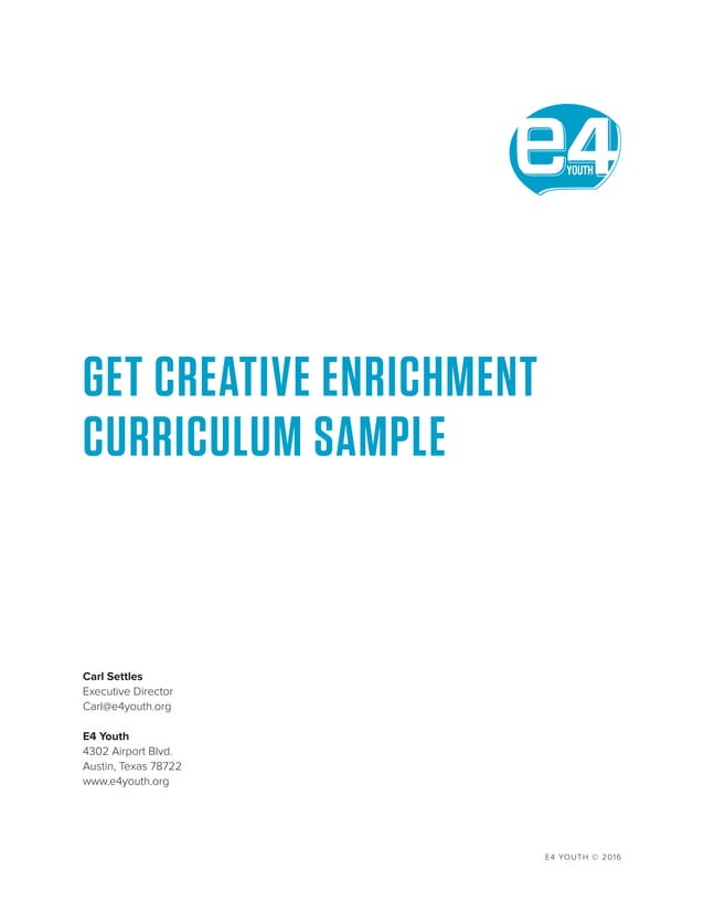 E4 Youth Employability Curriculum Sample | PDF