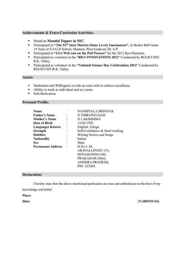 SRINIVAS-RESUME | PDF
